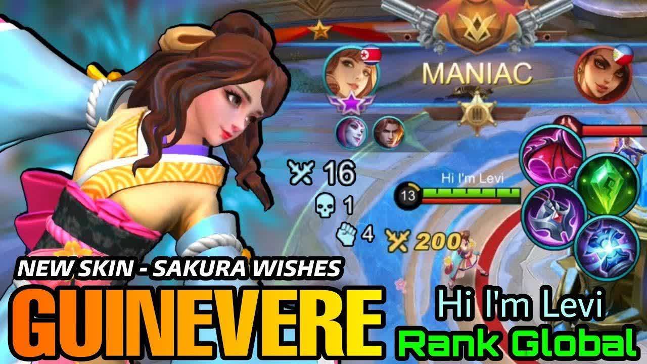 MANIAC! Guinevere Sakura Wishes New SPECIAL Skin Gameplay - Top Global Guinevere by Hi I'm Levi ...
